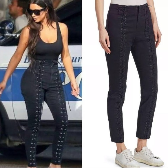 A.L.C. | Pants & Jumpsuits | Alc Black Lace Up Pants | Poshmark